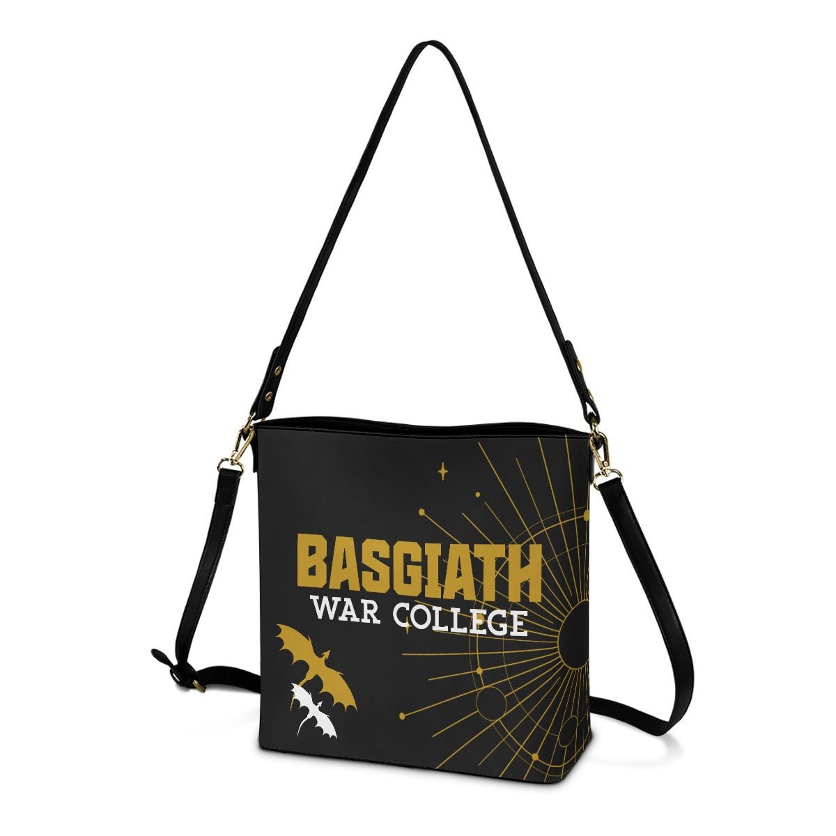 BWC - Black Cross Body Bucket Bag - Fourth Wing Inspired - Goblin Wood ...