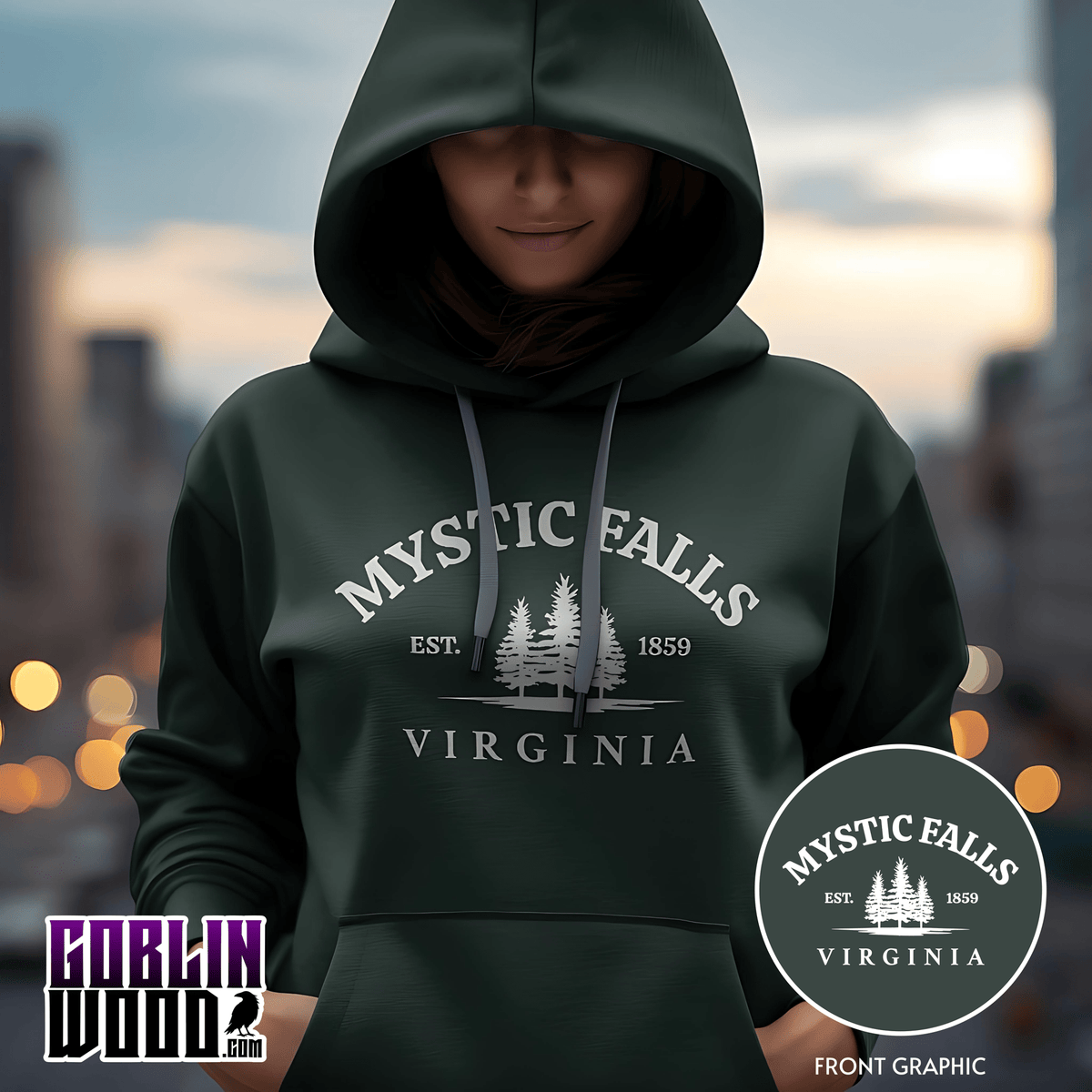 Welcome - Premium Forest Green Hoody - TVD Inspired - Goblin Wood ...